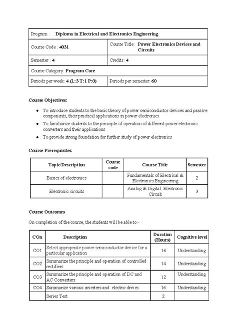 4031 Lab Program Diploma In Electrical And Electronics