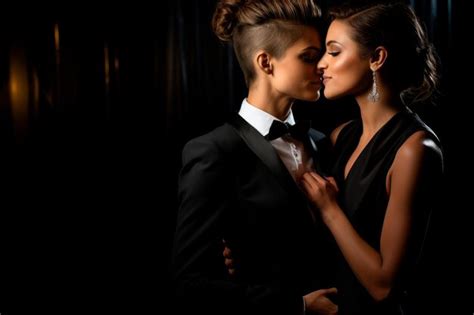 Premium Photo Lesbian Couple Showing The Elegance In The Wedding Day Ai Generative