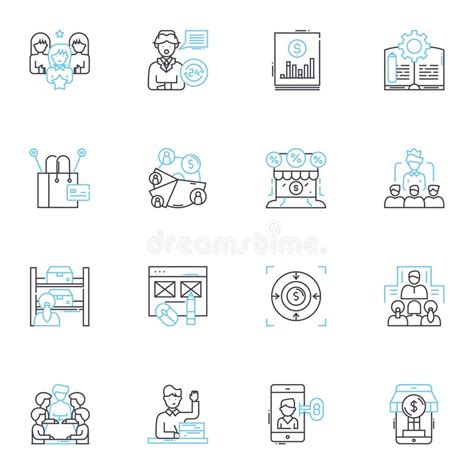 Marketing Firm Linear Icons Set Branding Advertising Promotions Strategy Analytics Digital