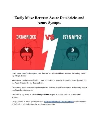 PPT Easily Move Between Azure Databricks And Azure Synapse PowerPoint Presentation ID