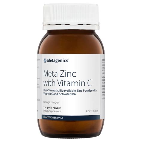 Metagenics Meta Zinc With Vitamin C Orange Flavour 114g Nourish