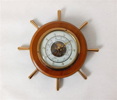 Vintage Barometer Round Barometer Ship Decorative Barometer Steering