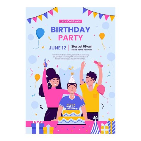 Premium Vector Hand Drawn Birthday Template Design