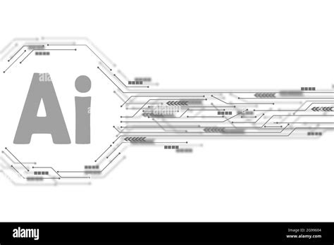 Artificial Intelligence White Background With Circuit Board Pattern