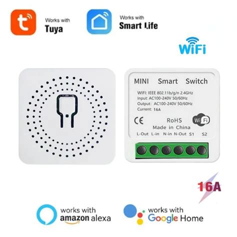 Характеристики Умное Wifi реле Tuya Реле на 2 канал Mini Smart Switch 16a работает с Яндекс