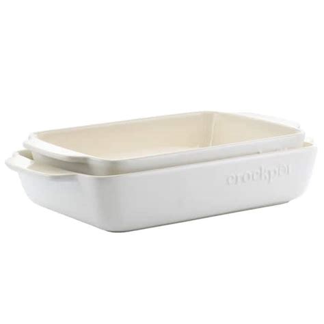 Crock Pot Artisan 2 Piece 25 Qt And 35 Qt Rectangular Stoneware