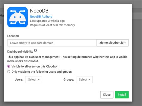 Installation Nocodb