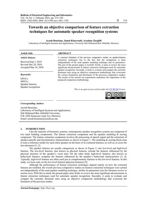Towards An Objective Comparison Of Feature Extraction Techniques For