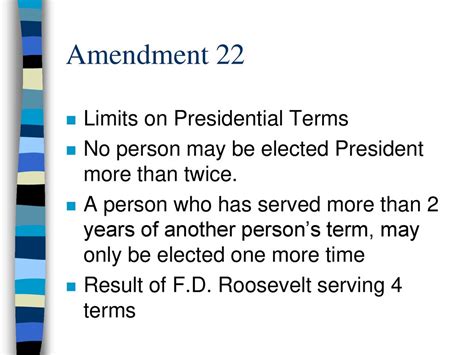 22 Amendment Term Limits