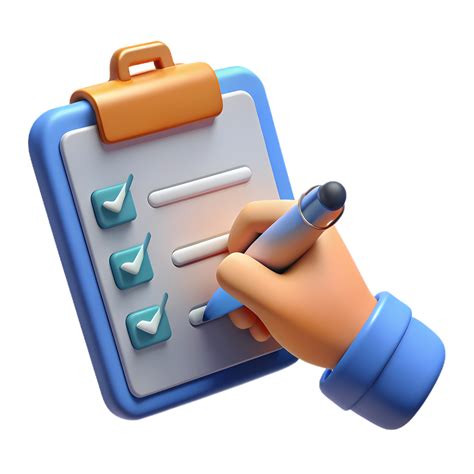 D Checklist Icon With Hand Marking Tasks Perfect For Presentations App Interface And