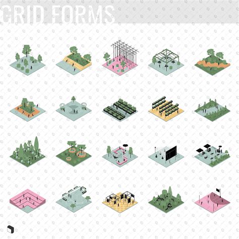 Axonometric Diagram Grid Forms In 2024 Diagram Architecture
