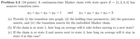 problem 3 3 10 points a continuous time markov