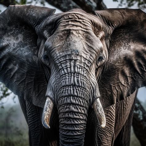 Premium Ai Image Gazing Upon The Grandeur Of A Giant Elephant A