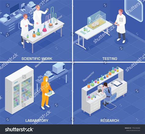 Pharmaceutical Production Isometric Design Concept Indoor Stock Vector Royalty Free