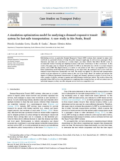 A Simulation Optimization Model For Analyzing A Demand Responsive