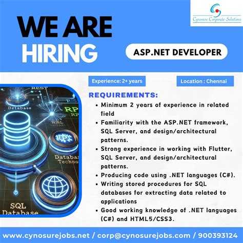 Hiring Dotnetdeveloper Chennaijobs Aspnet Softwaredevelopment
