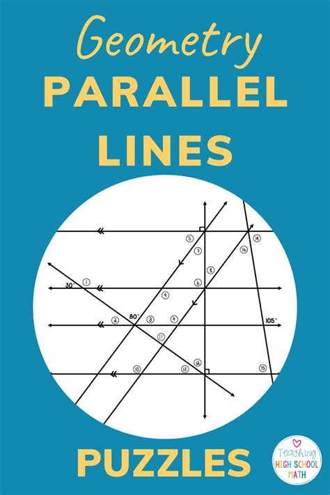 geometry parallel lines puzzle activity worksheet teaching geometry