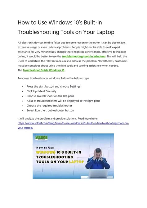 Ppt How To Use Windows 10s Built In Troubleshooting Tools On Your