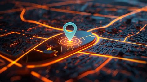 Premium Photo Vibrant Digital Map With Glowing Location Modern Gps Navigation Technology In A