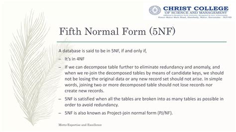 Fifth Normal Form Pptx
