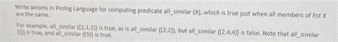 Solved Write Axioms In Prolog Language For Computing