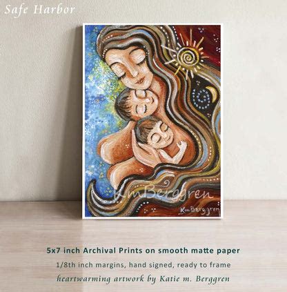 Vibrant Mama Sleeping With 2 Naked Sons Art Kmberggren Kmberggren