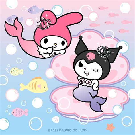 산리오코리아【한국어공식】 On Instagram 🏖오늘 쿠로미는 마이멜로디와 함께 바닷속 인어가 된 꿈을 꾸었대요 🐬 인어가 된 쿠로미와 마이멜로디도 귀여워🥺💖 날씨가
