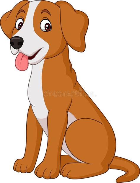 Cartoon Mother Dog With Her Cute Puppies Stock Vector Illustration Of