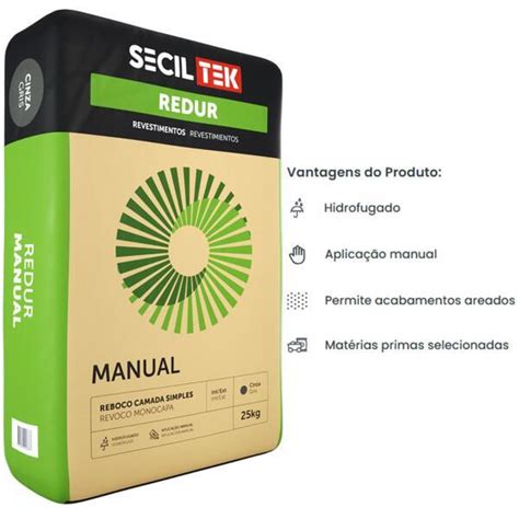 Reboco Hidrofugado Exterior Interior Seciltek Redur Manual 25kg Obras360