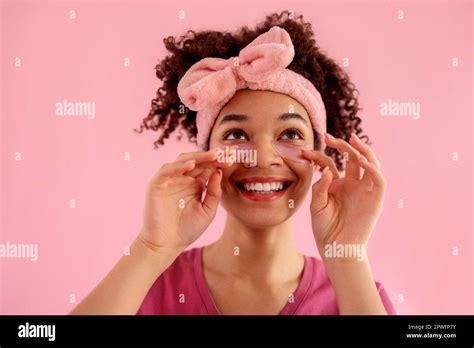 Smiling Attractive Mixed Race Girl With Clean Skin And Pink Patches