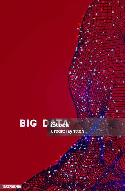빅 데이터 시각화 정보 파 기술 디지털 빅데이터의 미래지향적추상 배경 분석 데이터 계산 및 처리 벡터 일러스트레이션 디자인에 대한 스톡 벡터 아트 및 기타 이미지 Istock