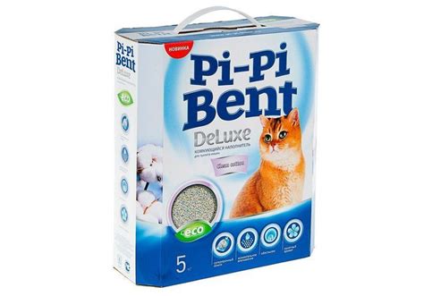 Pi Pi Bent Deluxe Clean Cotton Наполнитель ПиПиБент для кошачьего туалета Комкующийся Чистый