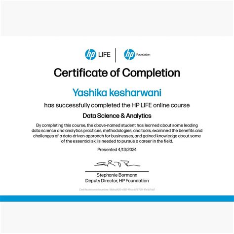 Graduated With Data Science And Analytics Certificate Yashika Kesharwani Posted On The Topic
