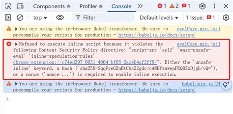 浏览器插件报错：refused To Execute Inline Script Because It Violates The