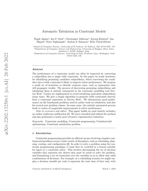 pdf automatic tabulation in constraint models