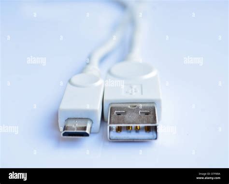 White Photorealistic Usb Cable Stock Photo Alamy