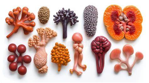 A Collection Of Various Fungi Species In Vibrant Colors Highlighting