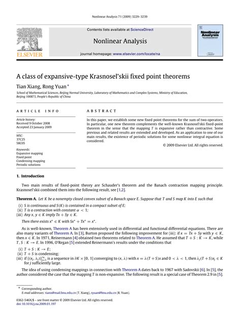 Pdf A Class Of Expansive Type Krasnoselskii Fixed Point Theorem