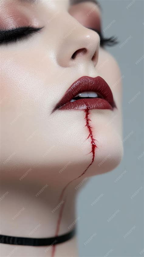 Closeup Of A Vampire Bite Mark On The Neck Realistic Halloween Makeup