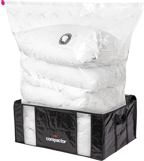 Compactor Space Saving Semi Rigid Vacuum Storage Box Size XXL 210 Litre 65 X 45 X 27cm Black