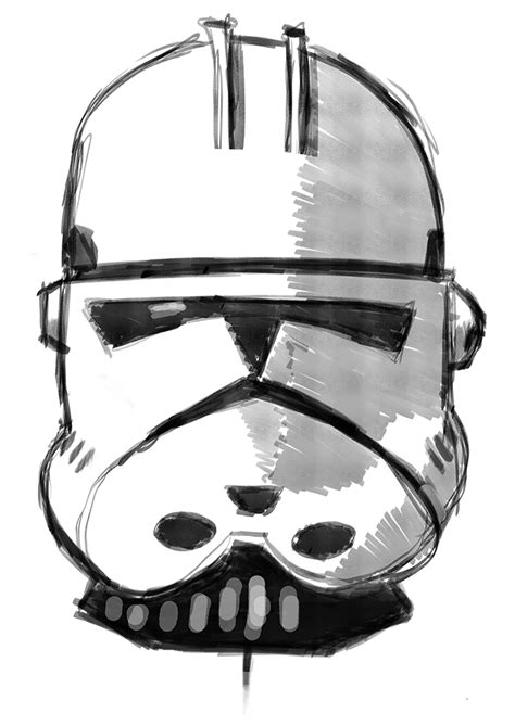 Clone Trooper Head Sketch By Perefim On Deviantart