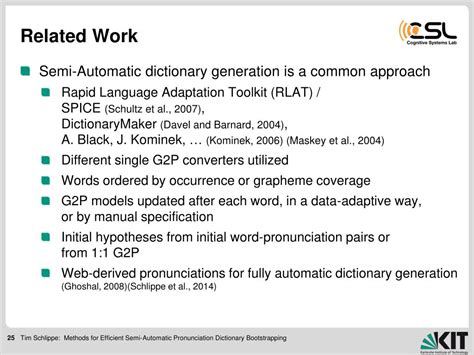 Ppt Methods For Efficient Semi Automatic Pronunciation Dictionary Bootstrapping Powerpoint