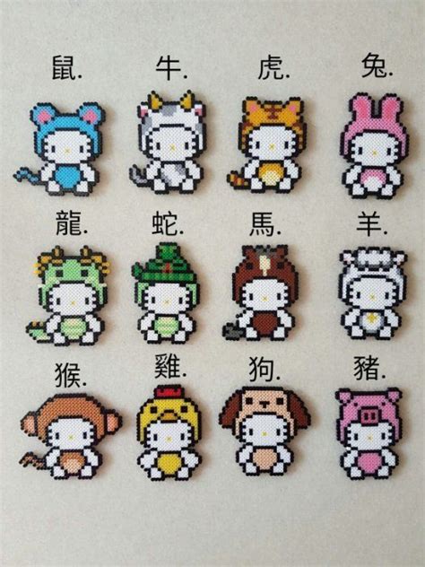 Hello Kitty Sanrio Perler Hama Beads Design Melty Bead Patterns Easy Perler Bead Patterns