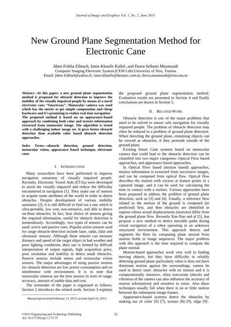 PDF New Ground Plane Segmentation Method For Electronic Cane New Ground Plane Segmentation