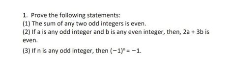 Solved Prove The Following Statements The Sum Of Any Chegg