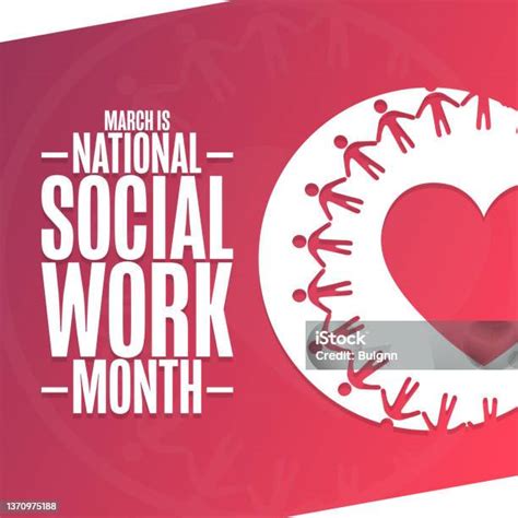 3월은 전국 사회복지의 달입니다 휴일 개념 배경 배너 카드 텍스트 비문이있는 포스터용 템플릿 벡터 Eps10 그림입니다 3월에