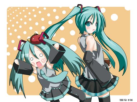 Hatsune Miku And Hachune Miku Vocaloid Drawn By Chu Danbooru