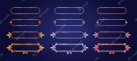 Free Vector Empty Rectangle Game Frames In Medieval Style