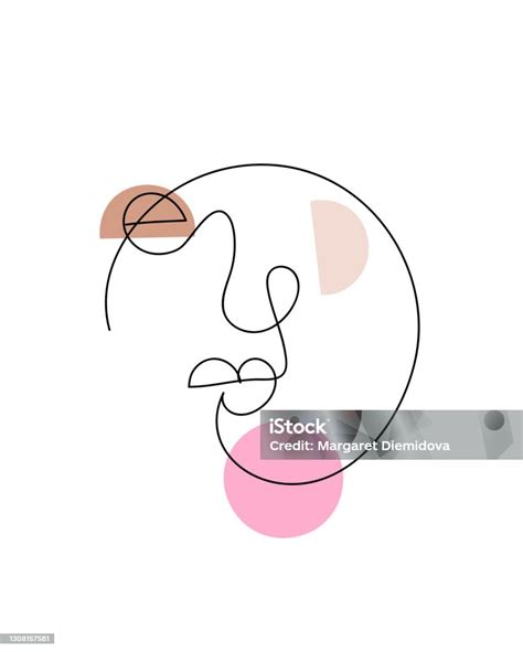 추상 현대 미술 최소한의 한 줄 얼굴 포스터 카드 전단지 로고에 대한 간단한 디자인 큐비즘 트렌디 한 스타일에 손으로 그린 Doddle 일러스트 현대 미술 여자의 재미있는