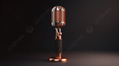 음악 시상식 가라오케 및 녹음 스튜디오에 완벽한 스탠드에서 빈티지 마이크 3d 렌더링 오래된 마이크 마이크 레트로 마이크
